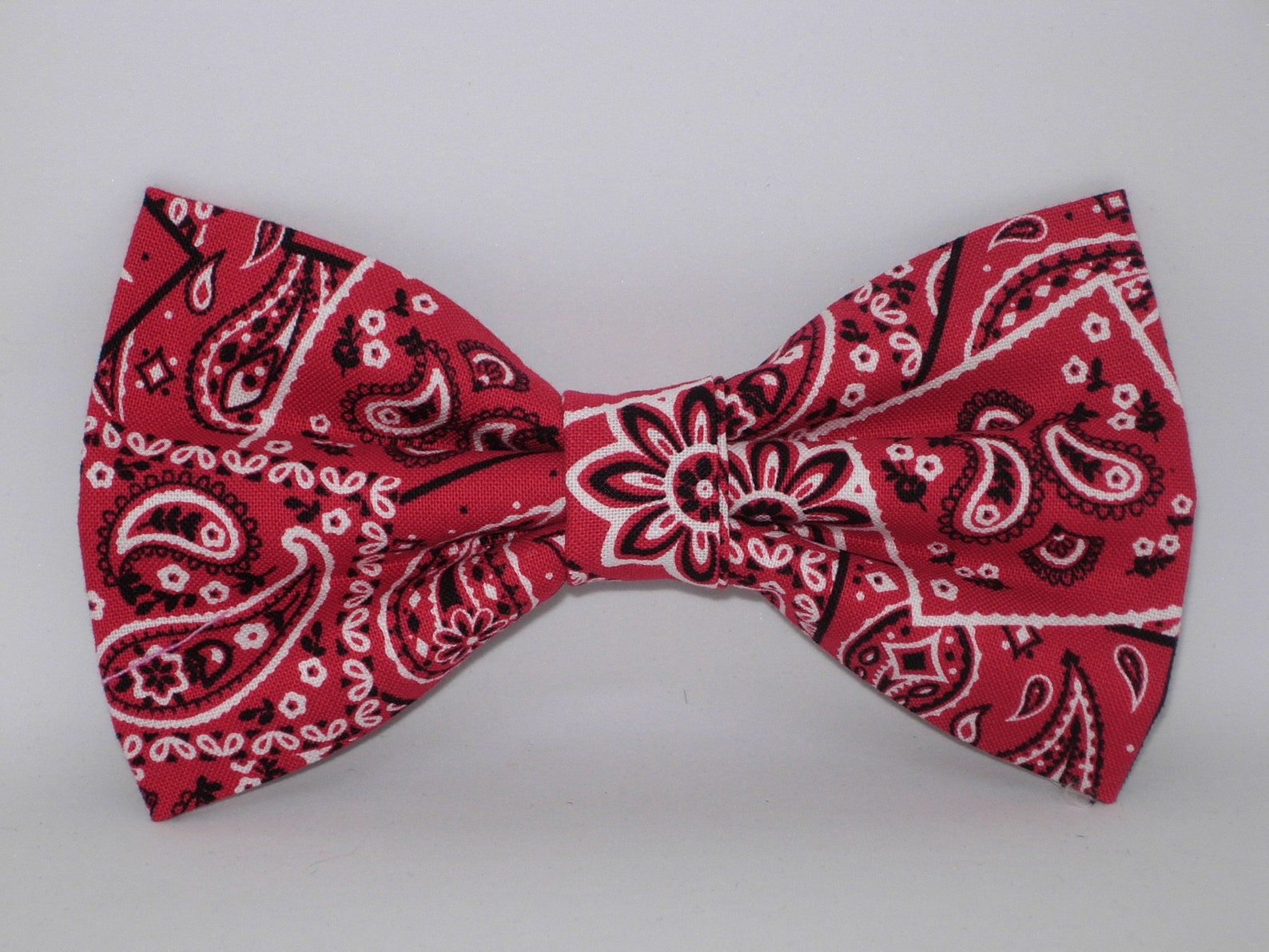 Crimson Red Bandana Bow Tie, Western Bandana, Cowboy Birthday Party ...