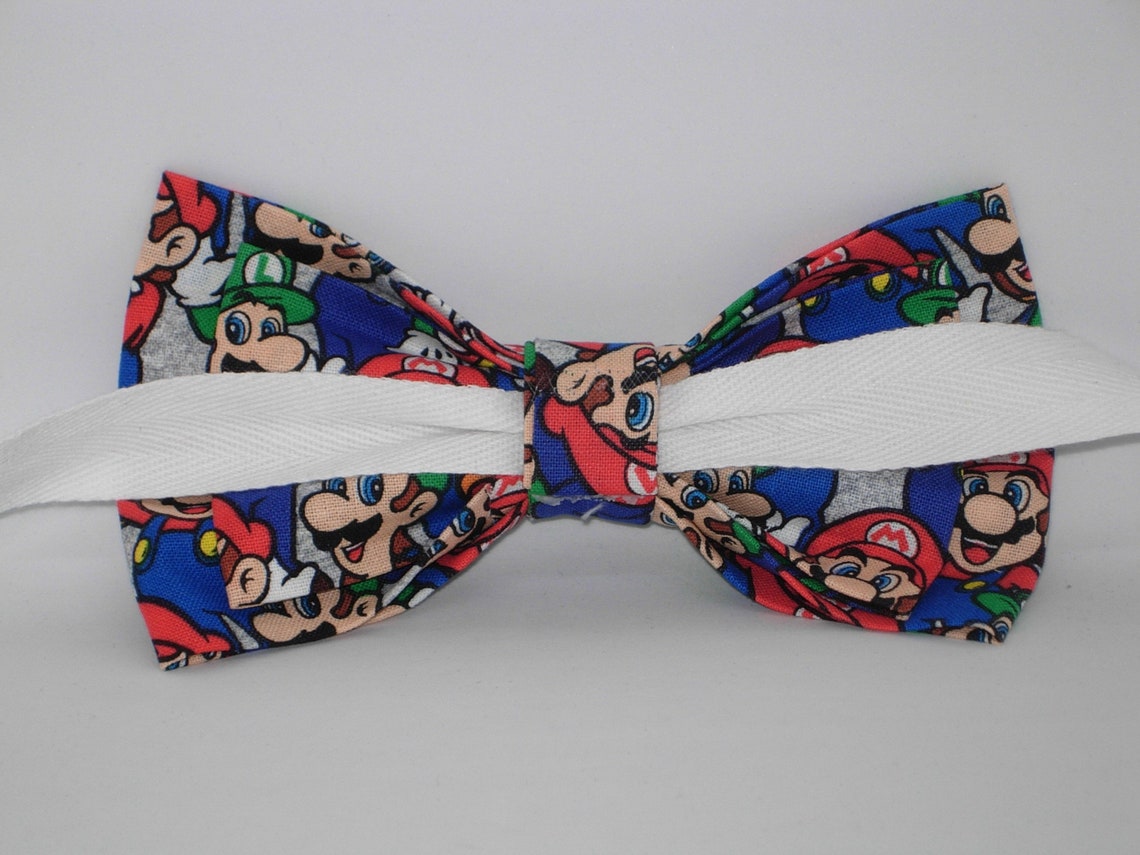 Super Mario Bow Tie Mario & Luigi Pre-tied Bow Tie Mario - Etsy UK