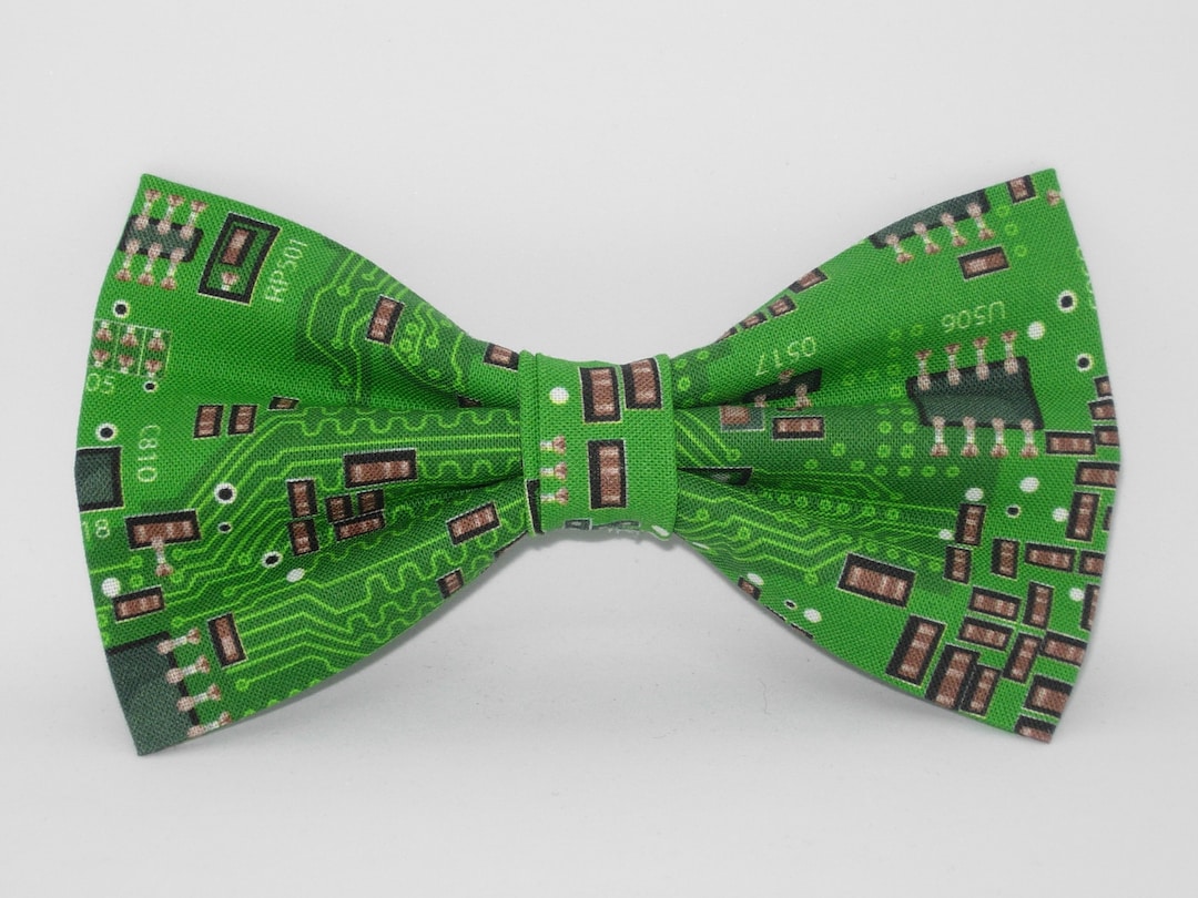 Computer Bow Tie, Circuit Board With Resistors, Pre-tied Bow Tie, Bow ...
