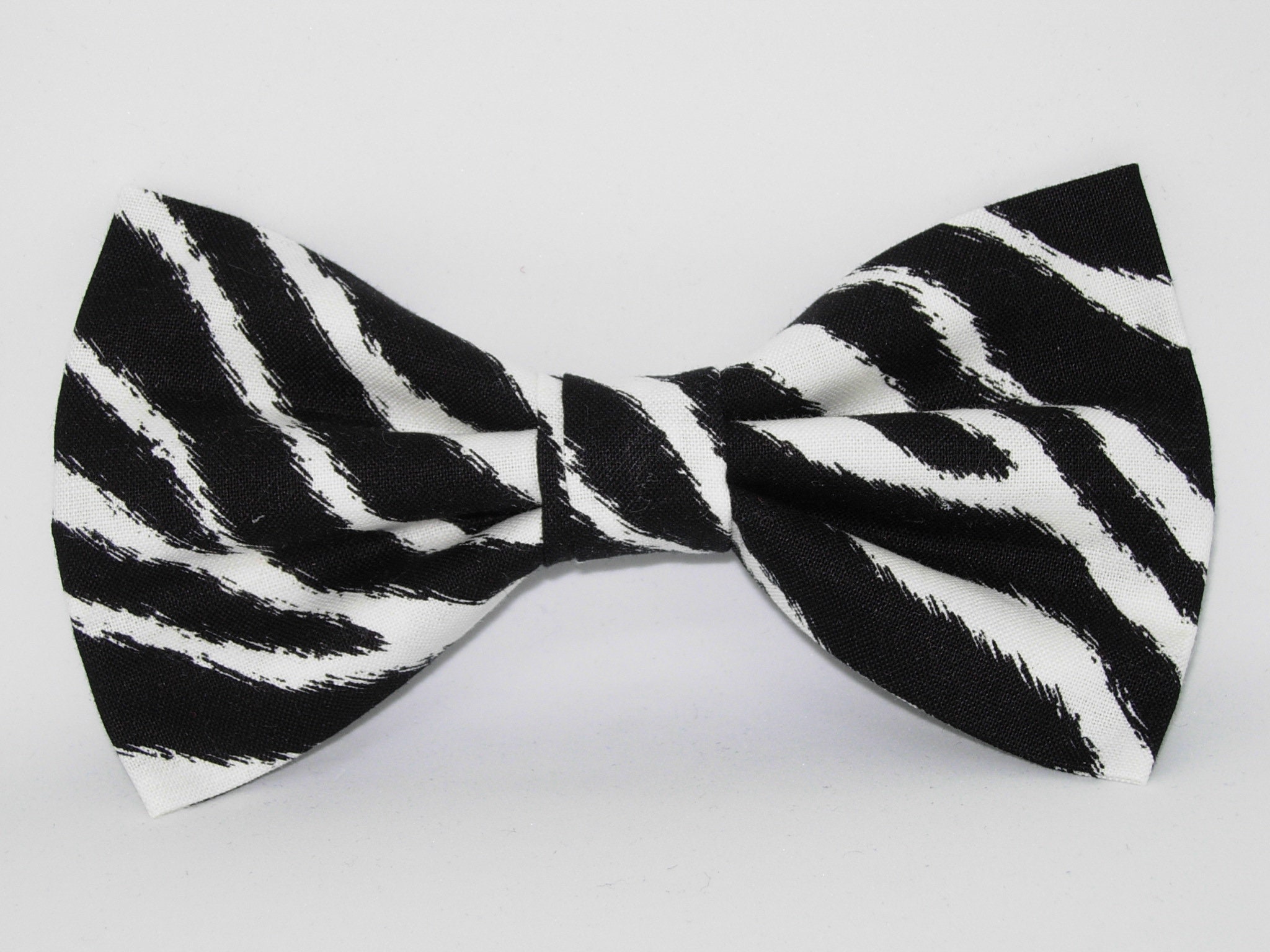 Zebra Print Bow Tie Black & White Zebra Stripes Self-tie or - Etsy
