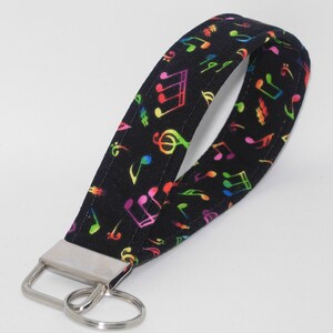 Music Teacher Key Fob, Neon Musical Notes, Band Teacher Lanyard, Cell ...