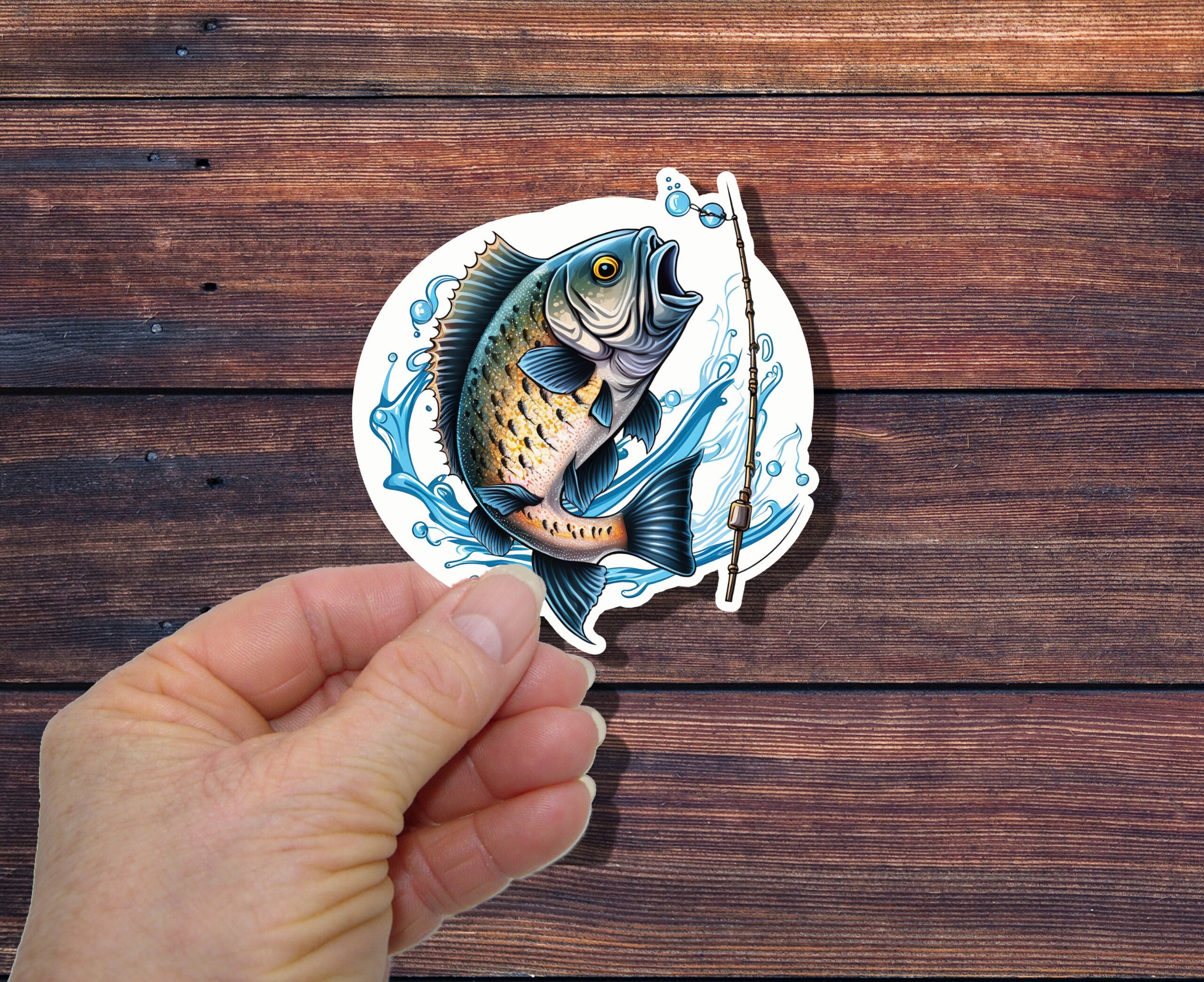 Set of 6 Bass Fish Stickers Splashing Fish Detailed Graphic - Etsy