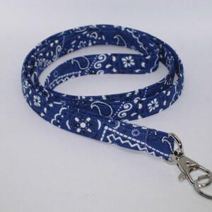 Western Bandana Lanyard, Navy Blue Bandana, Cowboy Lanyard, Rodeo Key ...
