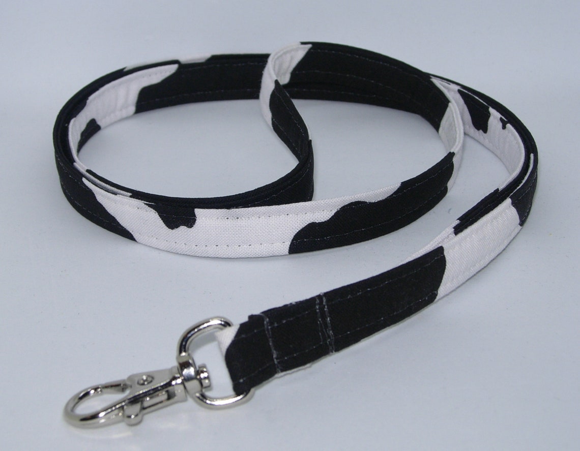 Cow Print Lanyard, Black Cow Spot on White, Cow Appreciation Day ...