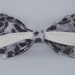 Snow Leopard Bow Tie, Black Leopard Spots on White, Pre-tied Bow Tie ...