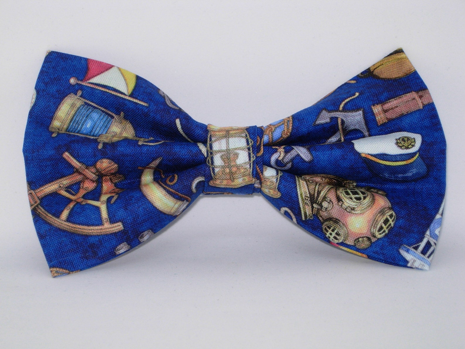 Nautical Bow Tie, Signal Flags, Anchors, Ship Wheel, Ropes, Navy Blue ...