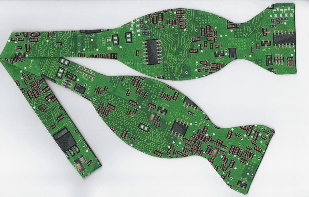 Computer Bow Tie, Circuit Board With Resistors, Pre-tied or Self-tie ...