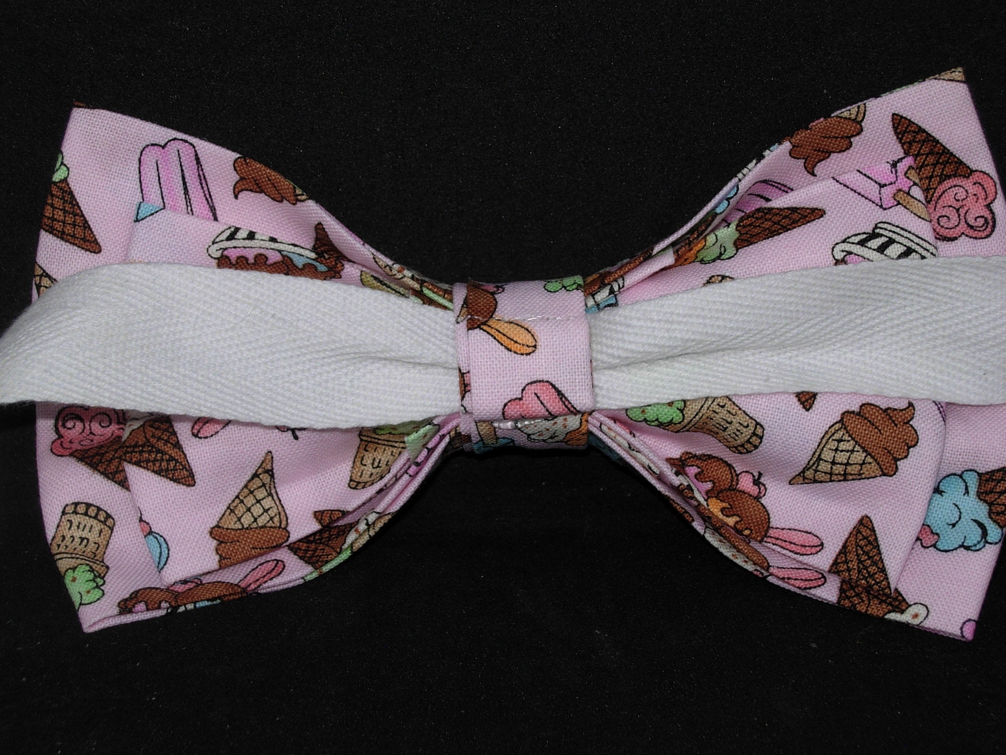 Ice Cream Bow Tie Mini Sweet Treats on Pink Pre-tied Bow | Etsy