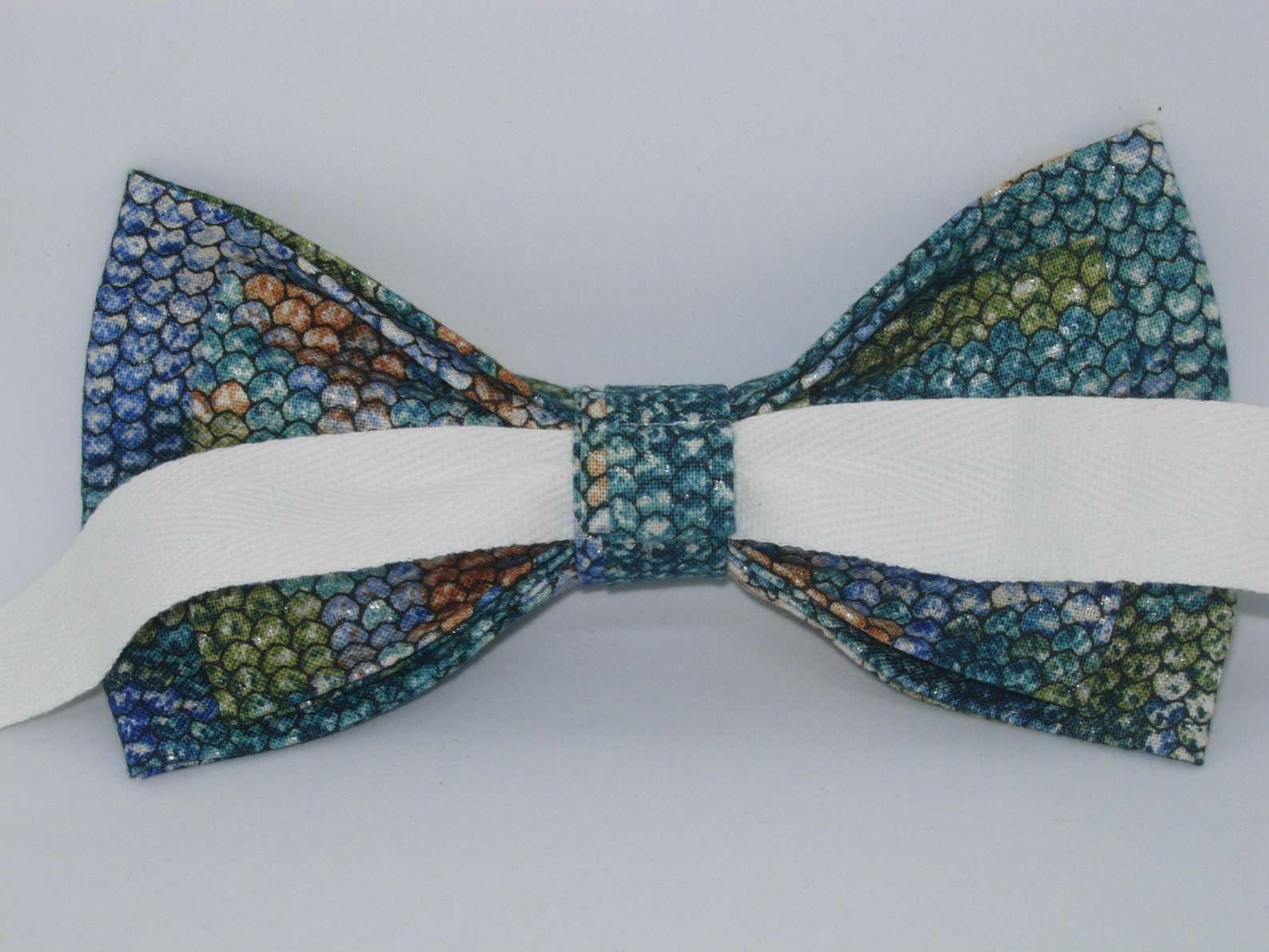 Snake Skin Bow Tie, Small Snake Skin Scales, Blue, Green & Brown, Self ...