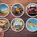 Set of 6 Route 66 Stickers (set 3) Vintage Cars, Retro License Plates ...