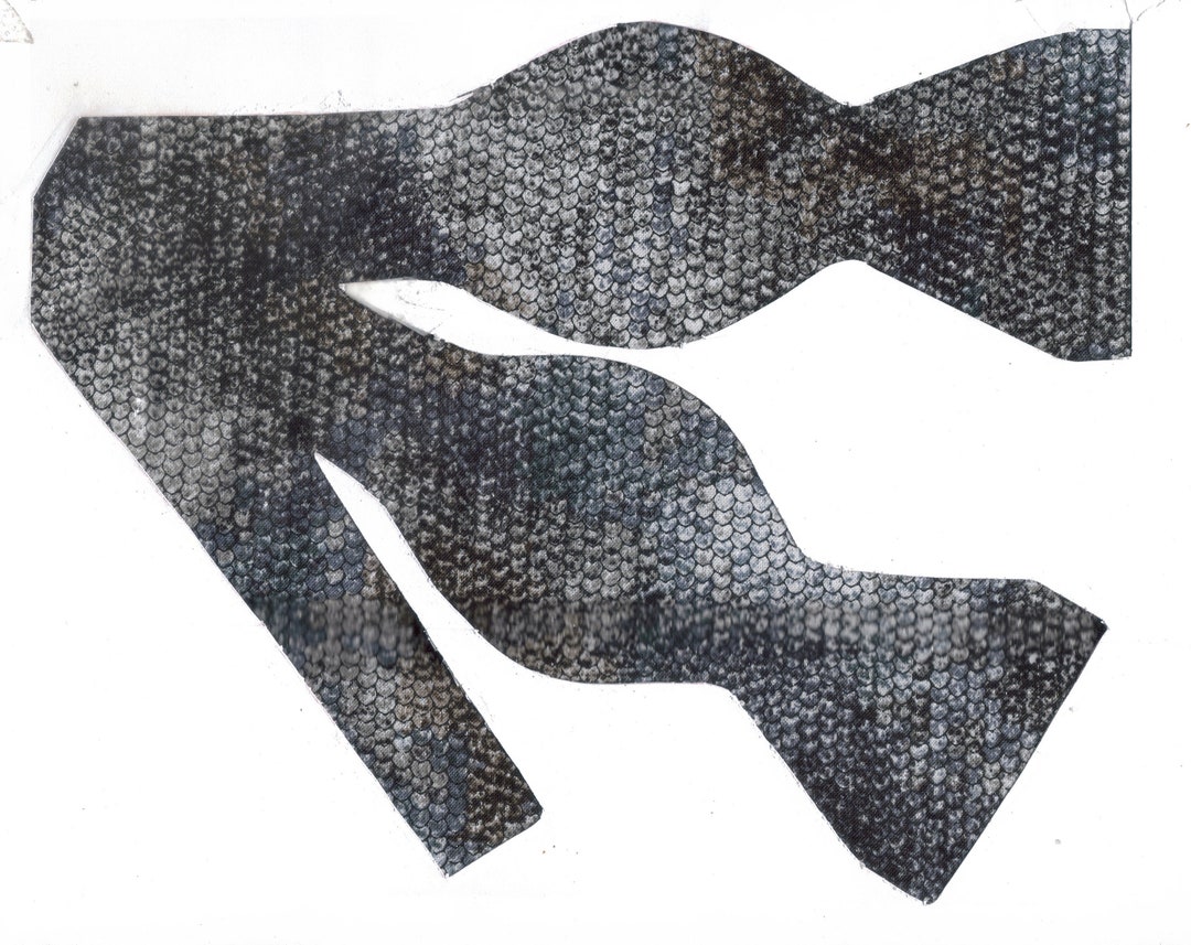Snake Skin Bow Tie, Small Snake Skin Scales, Taupe, Black & Gray, Self ...