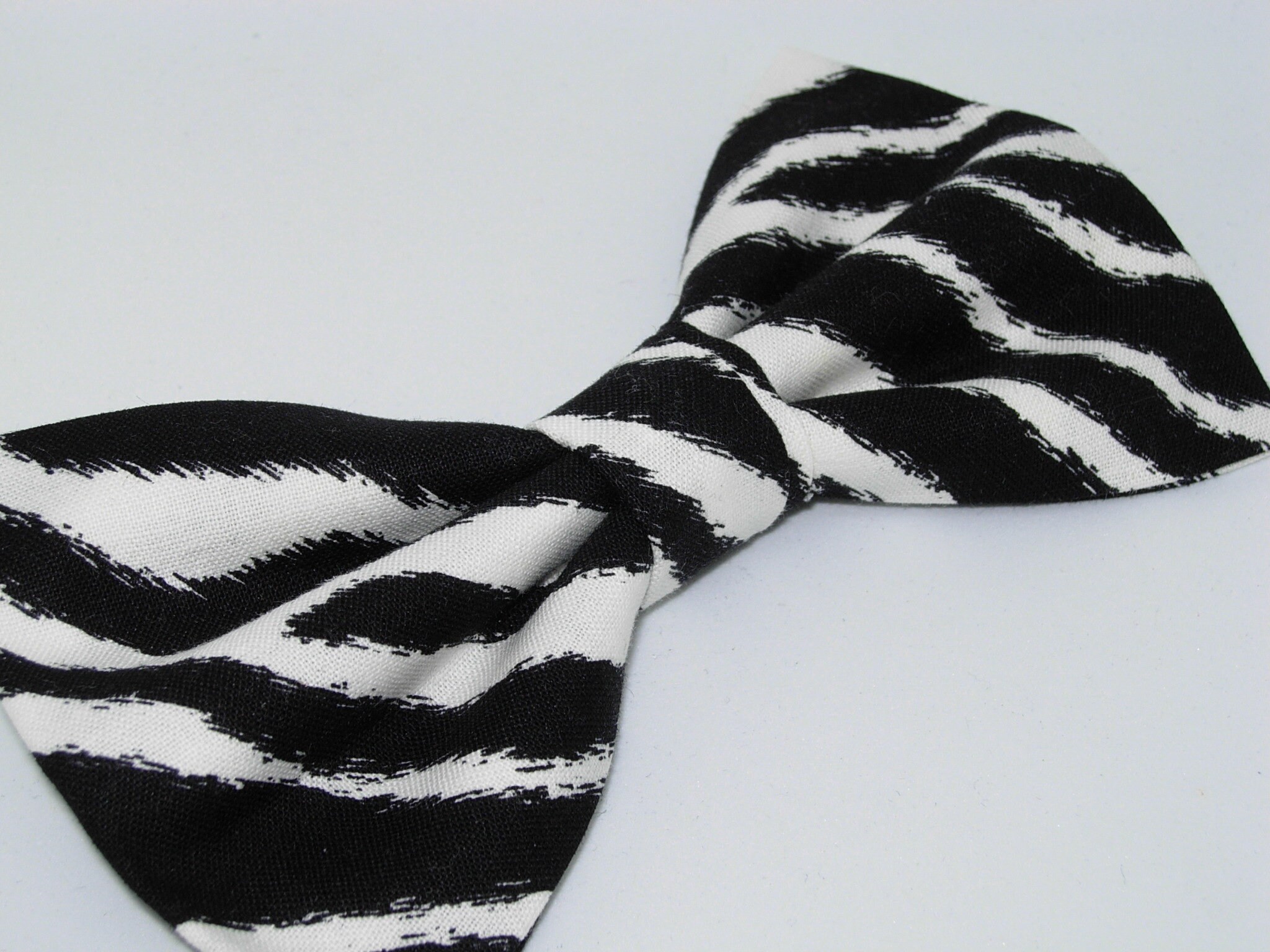 Zebra Print Bow Tie, Large Stripes, Men & Boys, Pre-tied, Girls Hair ...