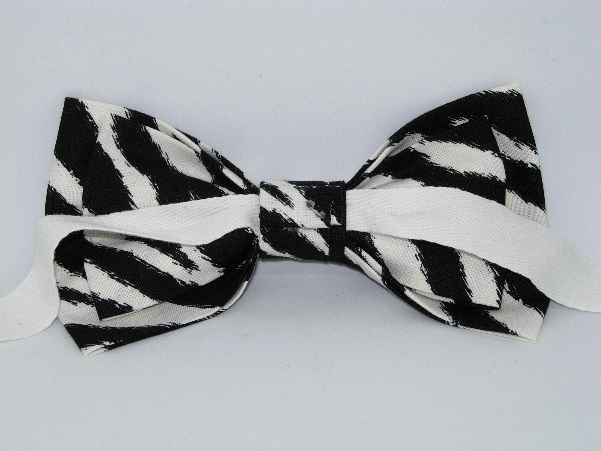 Zebra Print Bow Tie, Large Stripes, Men & Boys, Pre-tied, Girls Hair ...