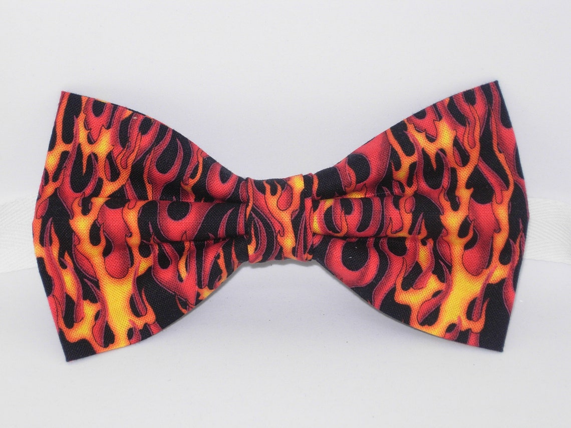 Red Flames Bow Tie, Racing Flames Bow Tie, Pre-tied Bow Tie, Bow Ties ...