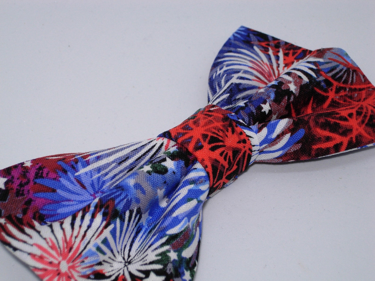Fireworks Bow Tie, 4th of July, Red White & Blue Fireworks, Self-tie or ...
