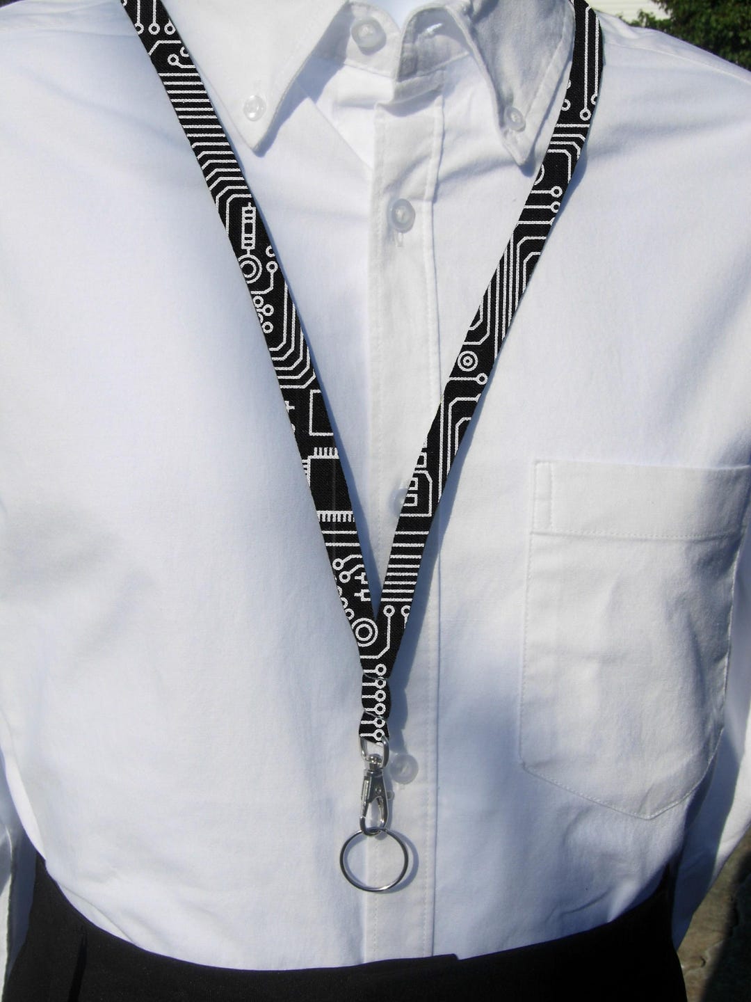 Computer Lanyard, Black & White PCB, College Key Fob, Key Chain, Tech ...