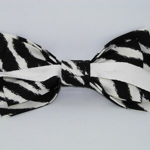 Zebra Print Bow Tie, Black & White Zebra Stripes, Self-tie or Pre-tied ...