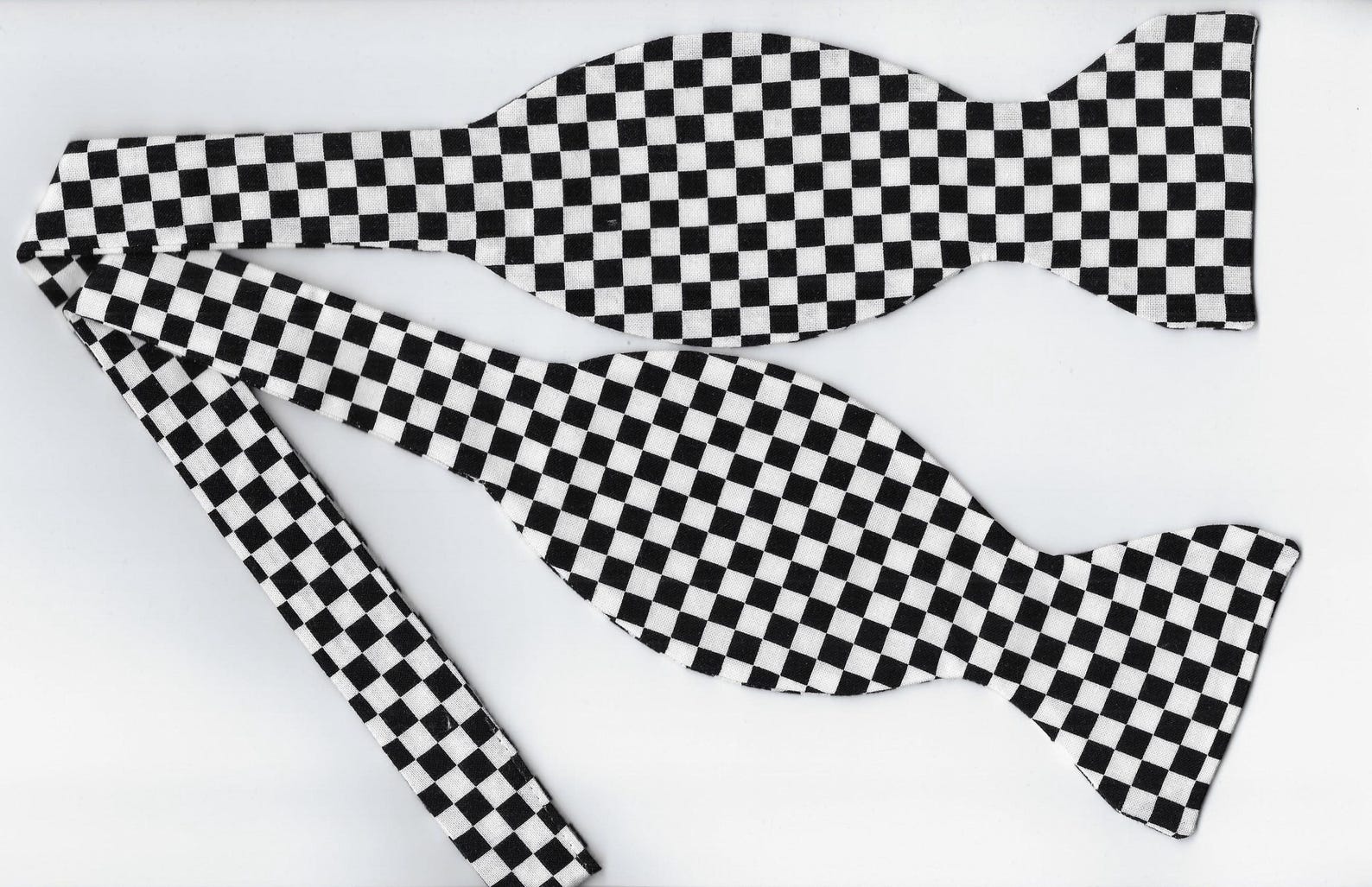 Black & White Check Bow Tie | Self-tie, Pre-tied | Checkered Flag ...