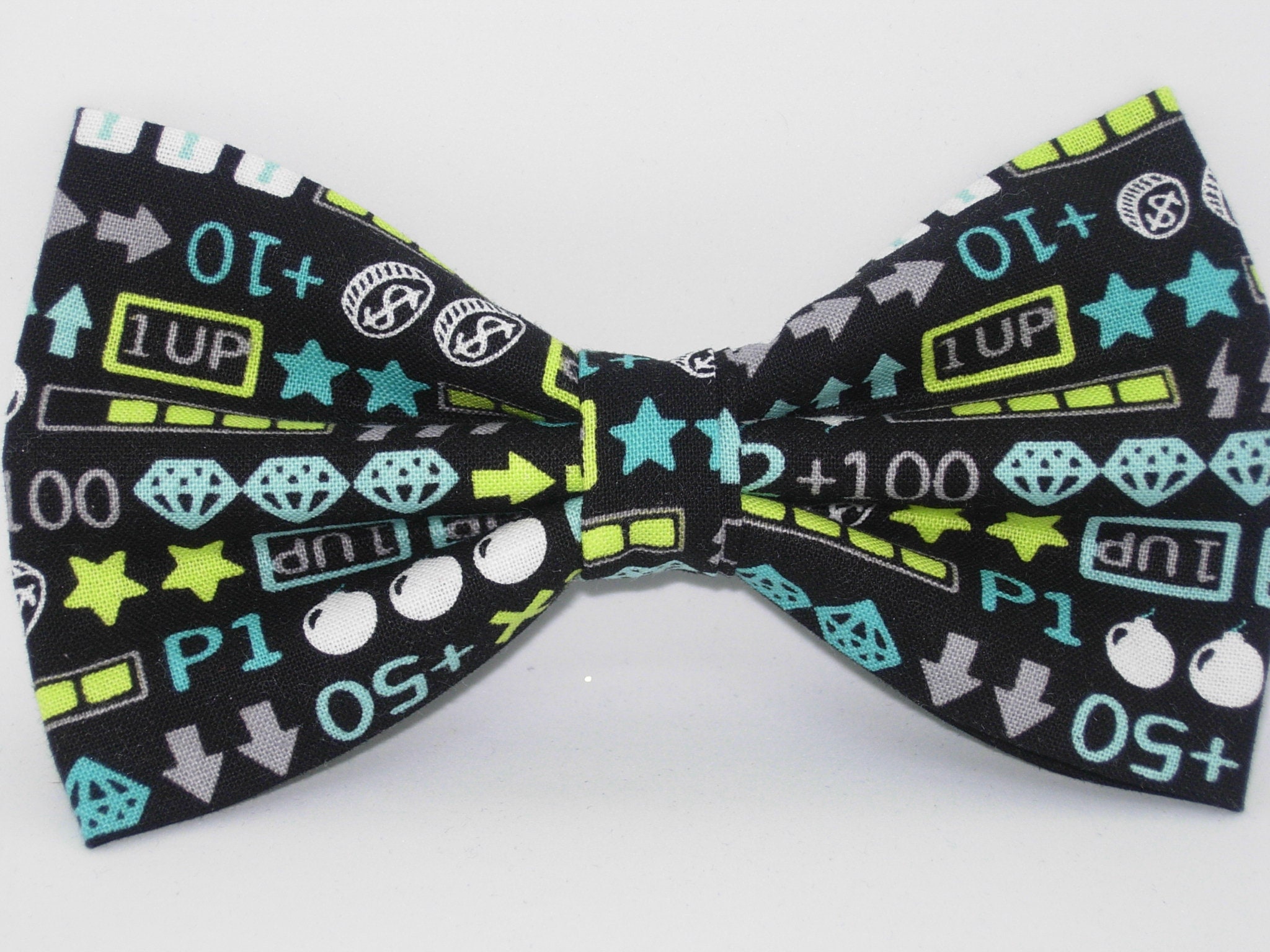 Gamer Bow Tie Video Game Icons on Black Self-tie or - Etsy