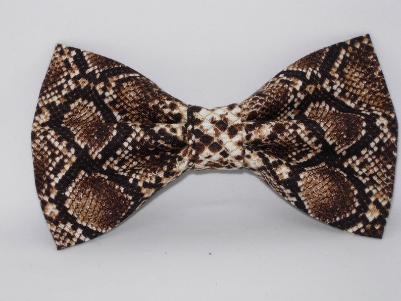 Snake Skin Bow Tie Brown & Tan Snake Skin Pre-tied Bow Tie - Etsy