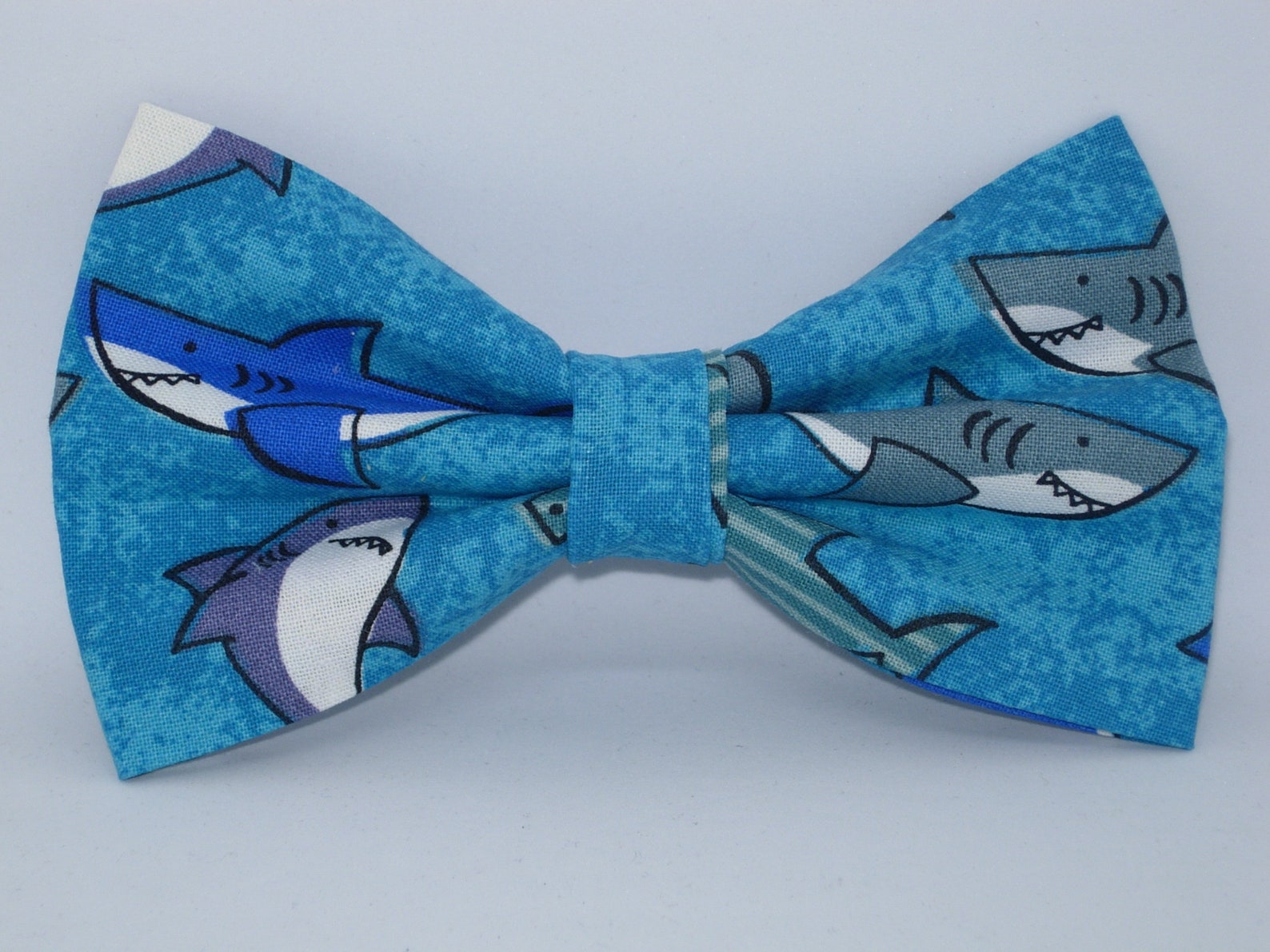 Shark Bow Tie Deep Sea Sharks on Blue Self-tie or Pre-tied | Etsy