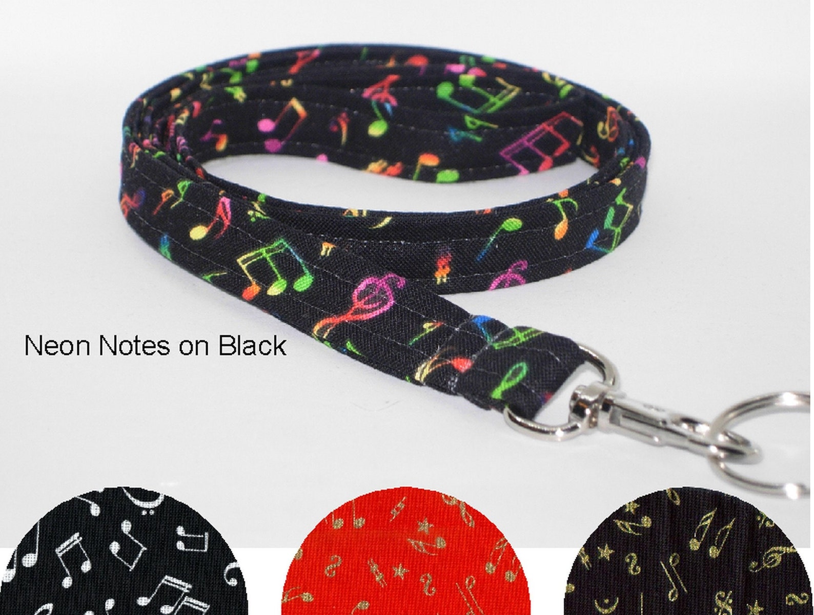 Music Lanyard, Musical Notes, Piano Teacher Lanyard, Metallic Gold Key ...