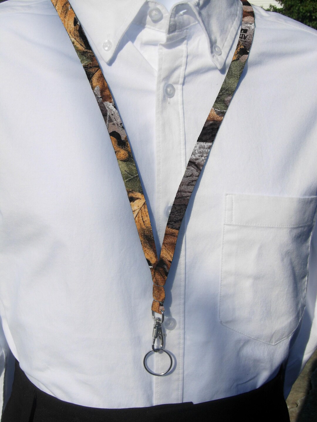Forest Camo Lanyard, Leaves & Tree Camo, Nice Nature Key Fob, Teacher ...