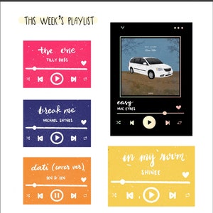 Music Player Digital Sticker Printable Handdrawn Crayon, Pastel ...