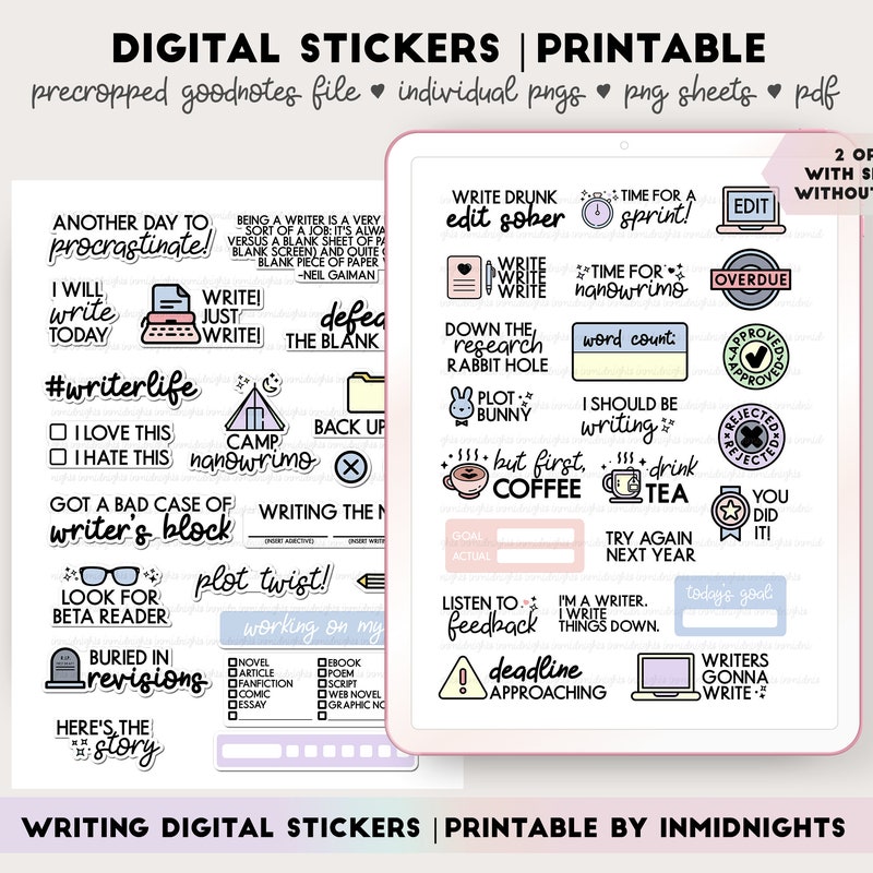 Writer Stickers - Etsy