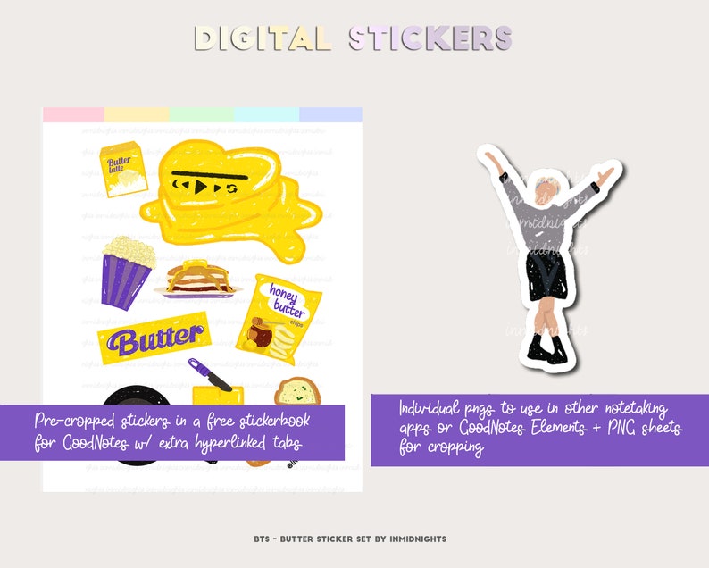 BTS Butter Digital Sticker Printable BTS Handdrawn | Etsy