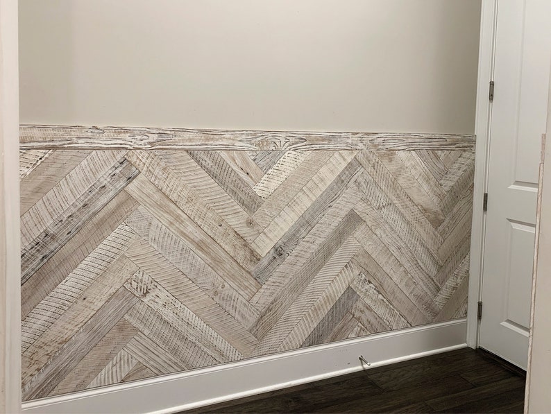 Whitewashed Herringbone Barnwood Tiles - Etsy