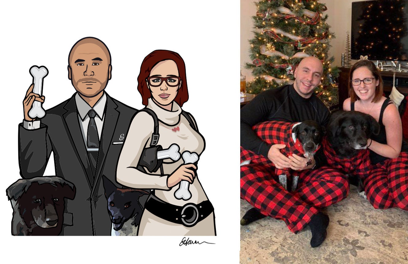 Personalized Cartoon Digital Drawing - Etsy