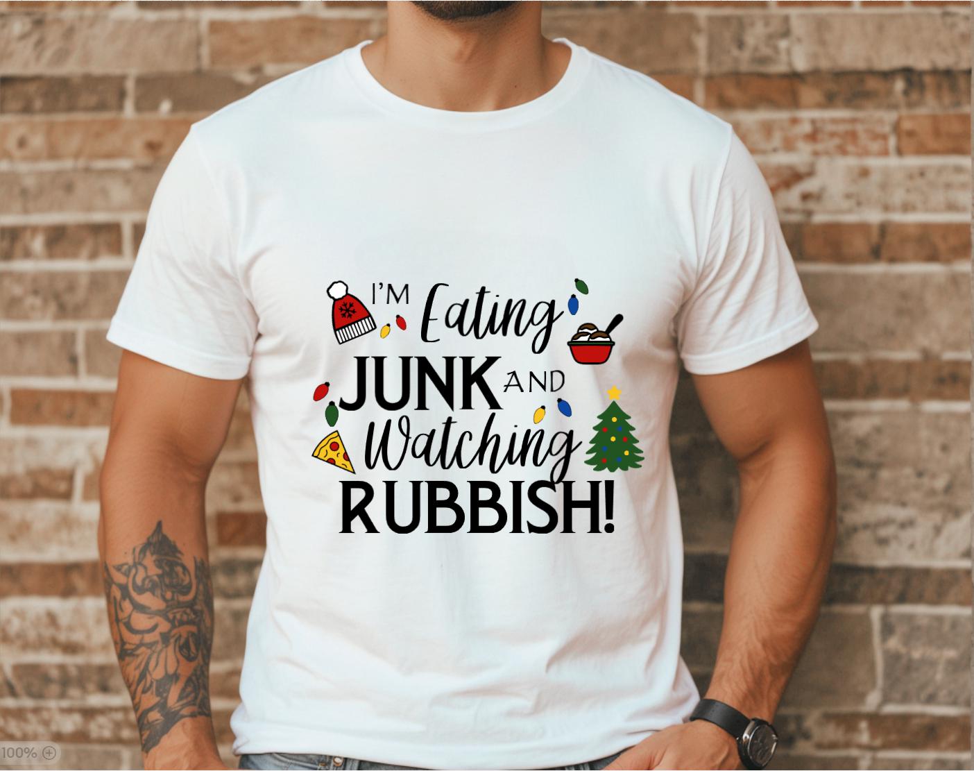 Eating Junk and Watching Rubbish Home Alone Christmas Shirt T-shirt ...