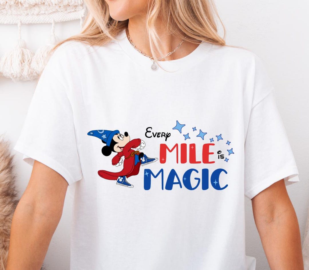 Sorcerer Mickey Every Mile is Magic Run Disney Shirt; T-shirt, Tank or ...
