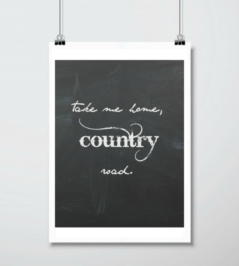 Chalkboard Farmhouse Country Printable Sign Wall Decor - Take Me Home ...