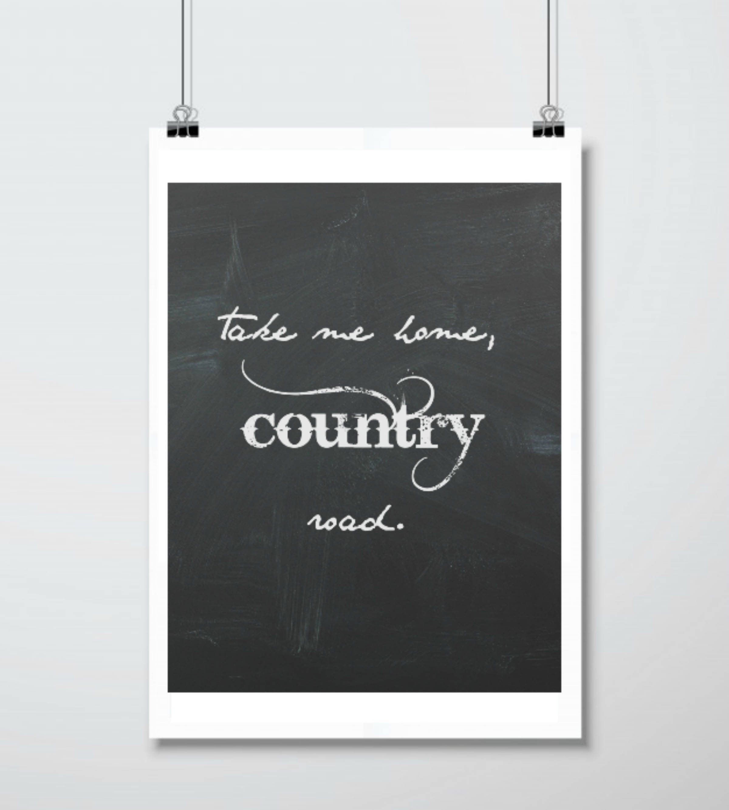 Chalkboard Farmhouse Country Printable Sign Wall Decor - Take Me Home ...