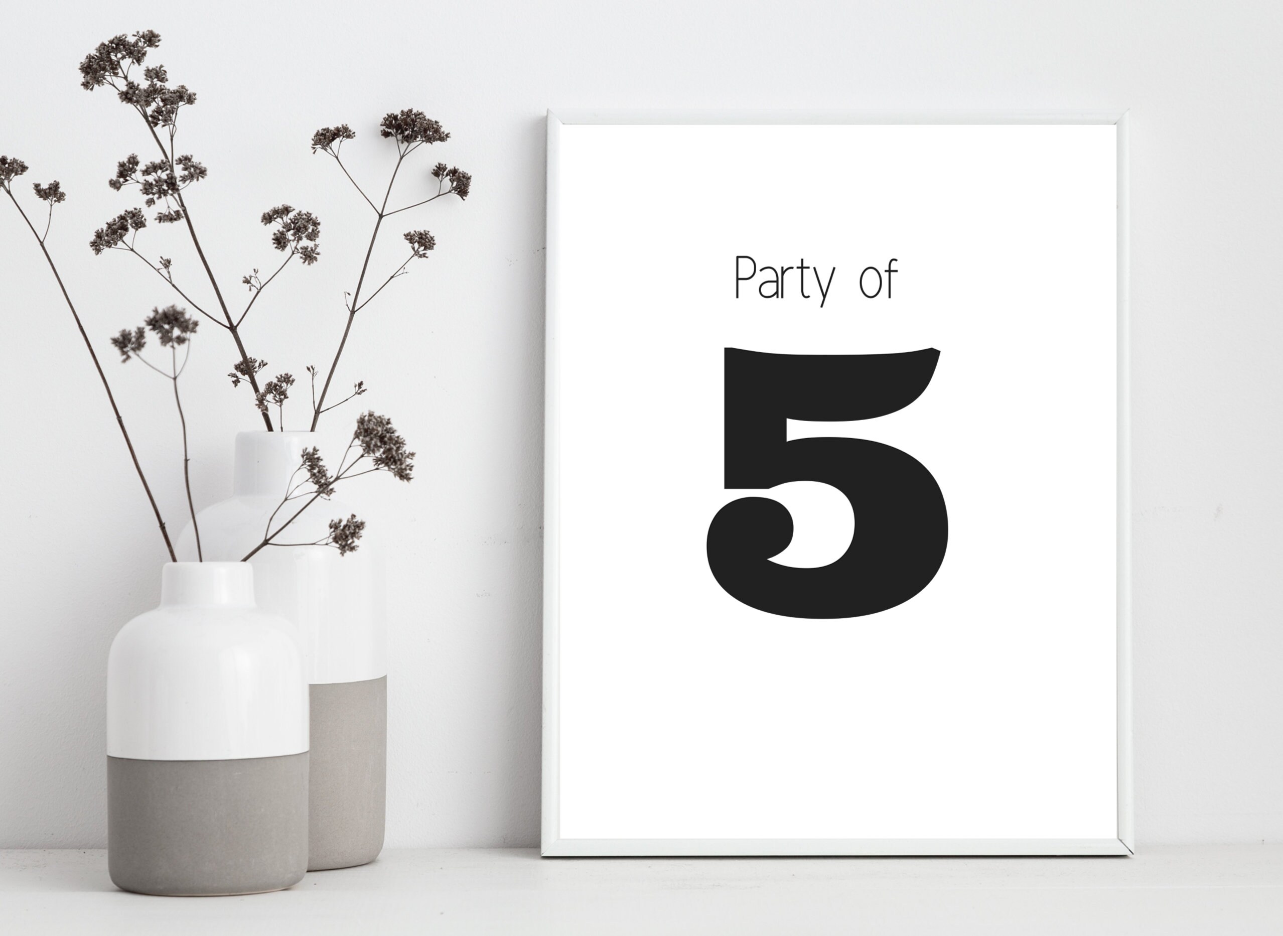 Party of 5 Printable // Sign // Family of 5 // Wall Decor // Printable ...