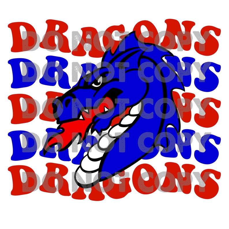 Retro Wavy Mountainburg Dragons School Spirit Mascot SVG & PNG - Etsy