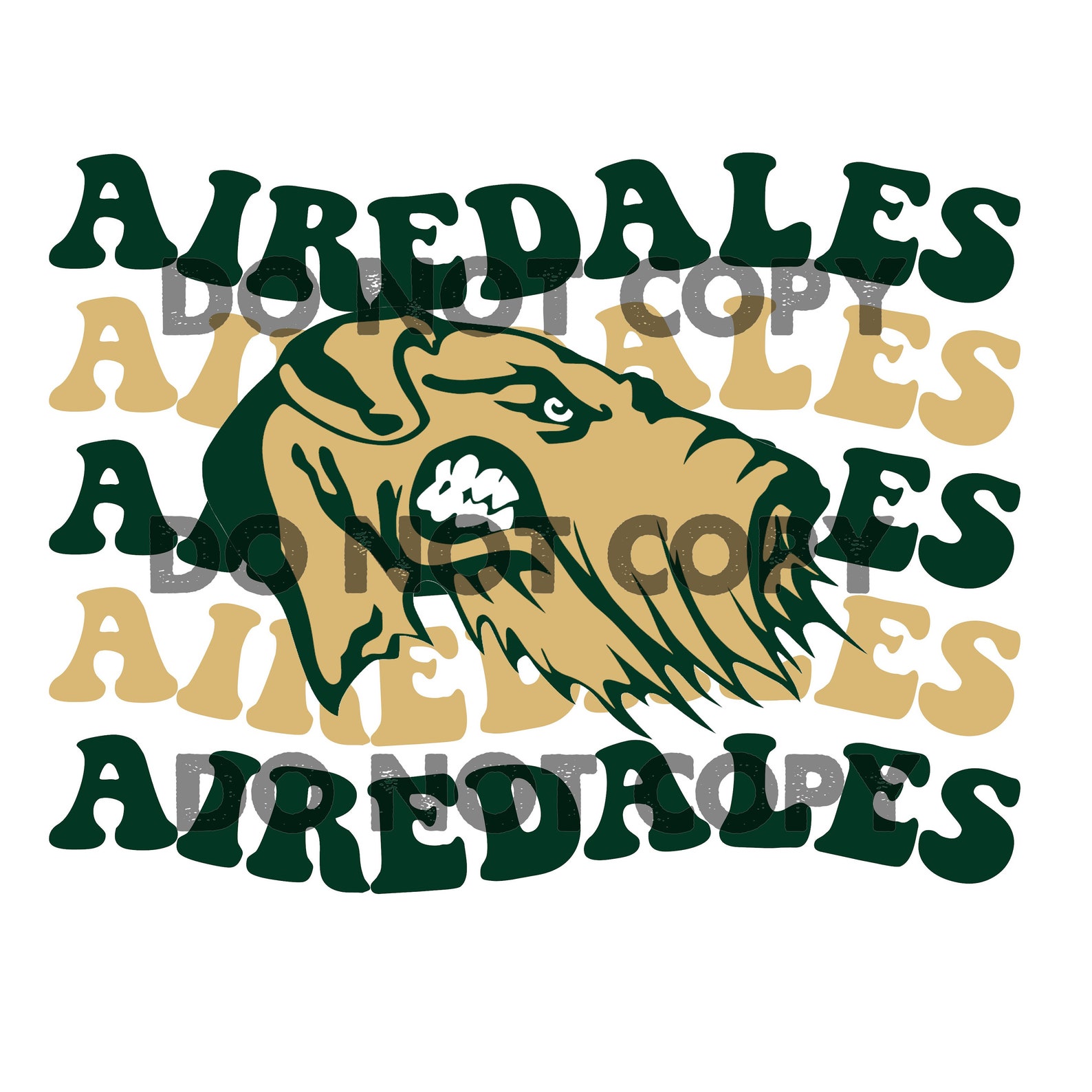 Retro Wavy Alma Airedales SVG & PNG - Etsy