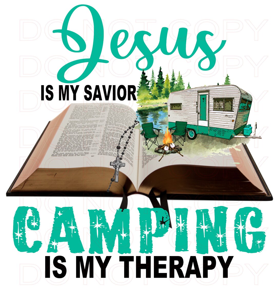Jesus & Camping Therapy PNG: Christian Digital Download - Etsy