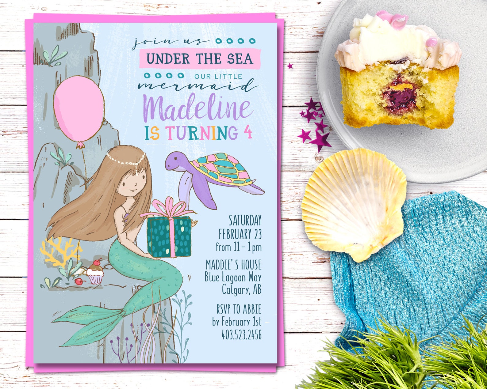 Mermaid Invitation Under the Sea Invitations Mermaid | Etsy
