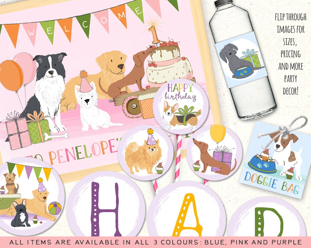 Puppy Party Printables, Puppy Party, Puppy Invitation, Puppy Birthday ...