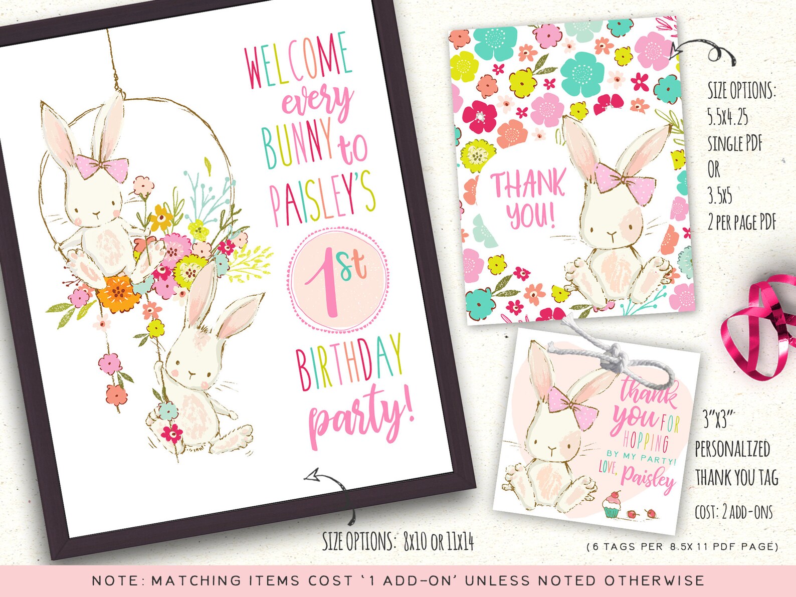 Bunny Invitation Printable Bunny Birthday Invitation Bunny - Etsy