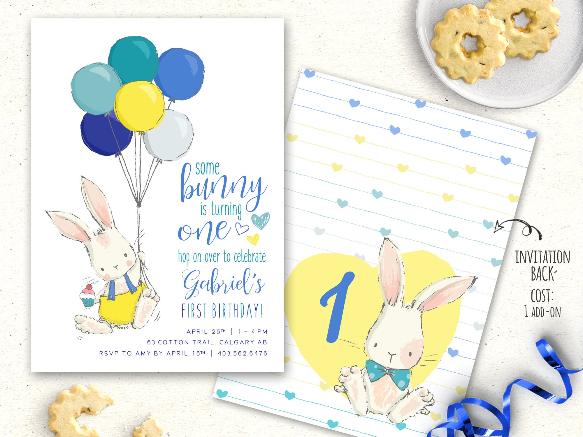 Bunny Invitation Bunny Birthday Invitation Bunny Party - Etsy