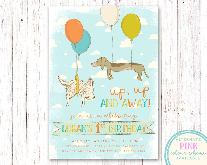 Puppy Birthday Invitation, Dog Birthday Invitation, First Birthday ...