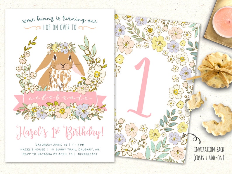 Printable Bunny Birthday Invitation Bunny Birthday Invite - Etsy