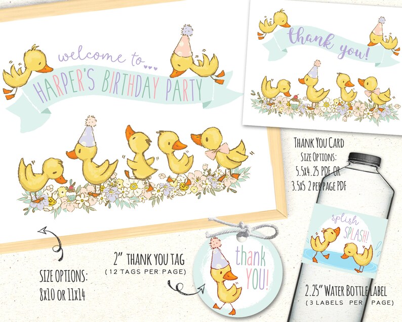 Printable Ducky Party Decorations Party Decorations Duckling - Etsy