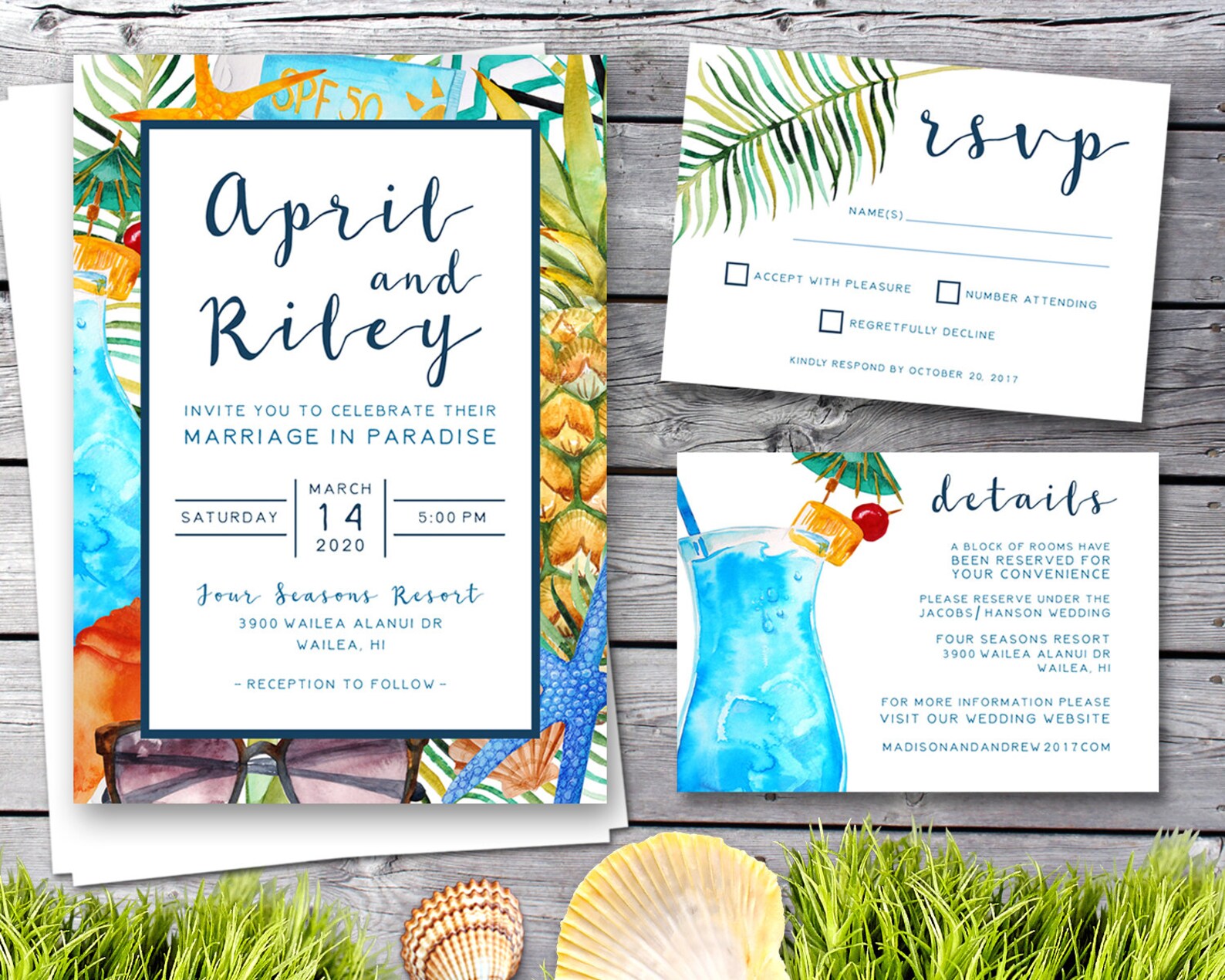 Wedding Invitation Destination Wedding Invitation - Etsy