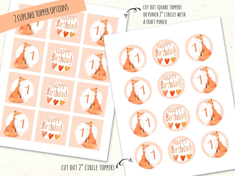 Printable Fox Party Decorations, Fox Party Decorations, Fox Birthday ...