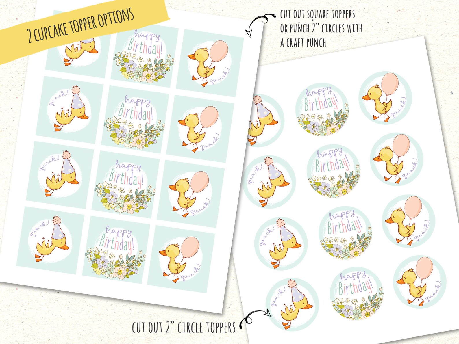 Printable Ducky Party Decorations, Party Decorations, Duckling Birthday ...